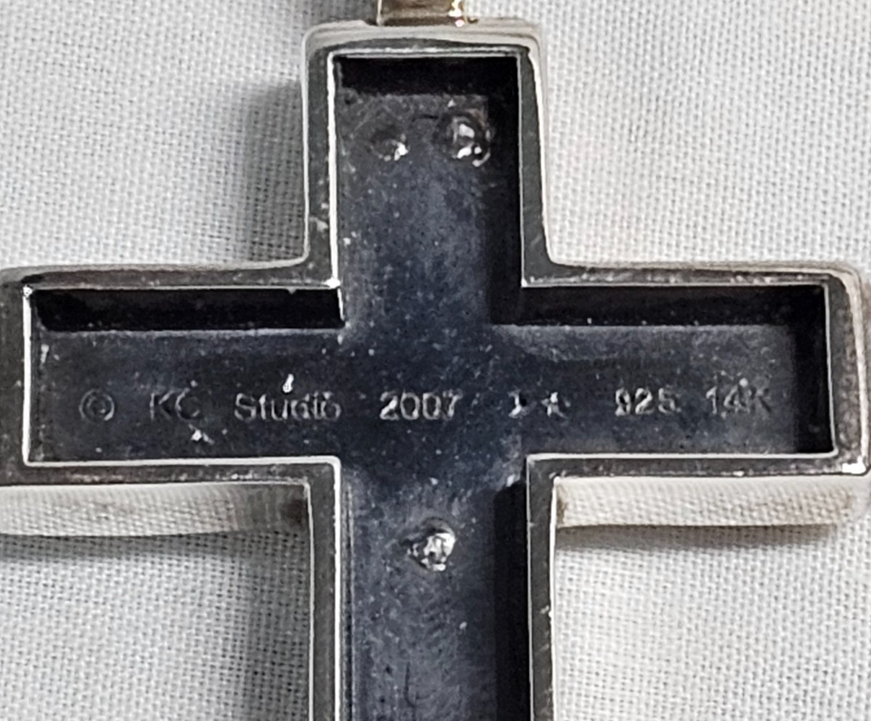 Barry Kieselstein Cross Stairway Sterling Pendant 14K Heart | eBay