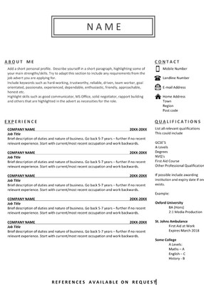 Minimal CV Template with free CV Review | eBay UK