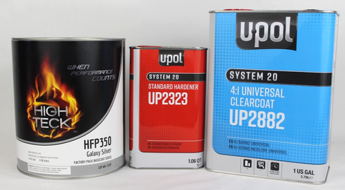 Galaxy Silver Basecoat Paint Gallon GM 519F High Teck HFP350 & UP2882 ...