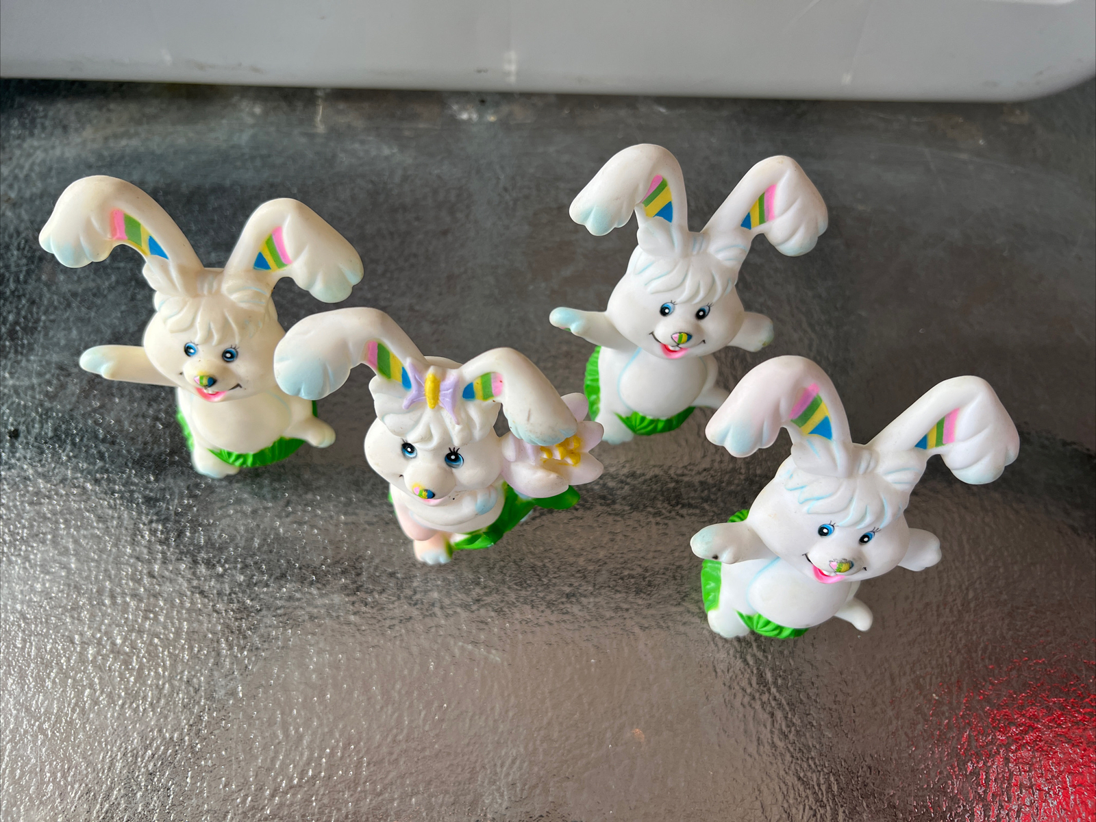 Vintage EASTER 1994 Giggle Bunny PVC Rabbit Figure TCFC Figurines Lot ...