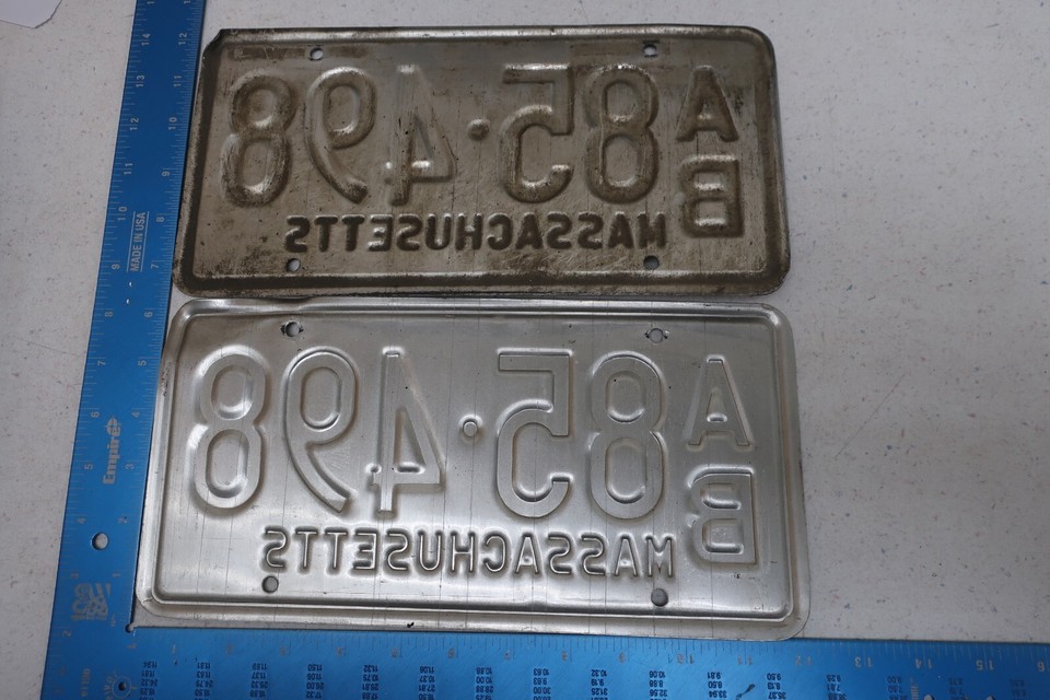 Massachusetts License Plate Tag MA 1978 78 Pair Set Natural Sticker ...