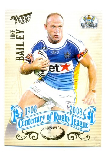2008 Select NRL Centenary of Rugby League Card 140 Luke Bailey - Titans ...