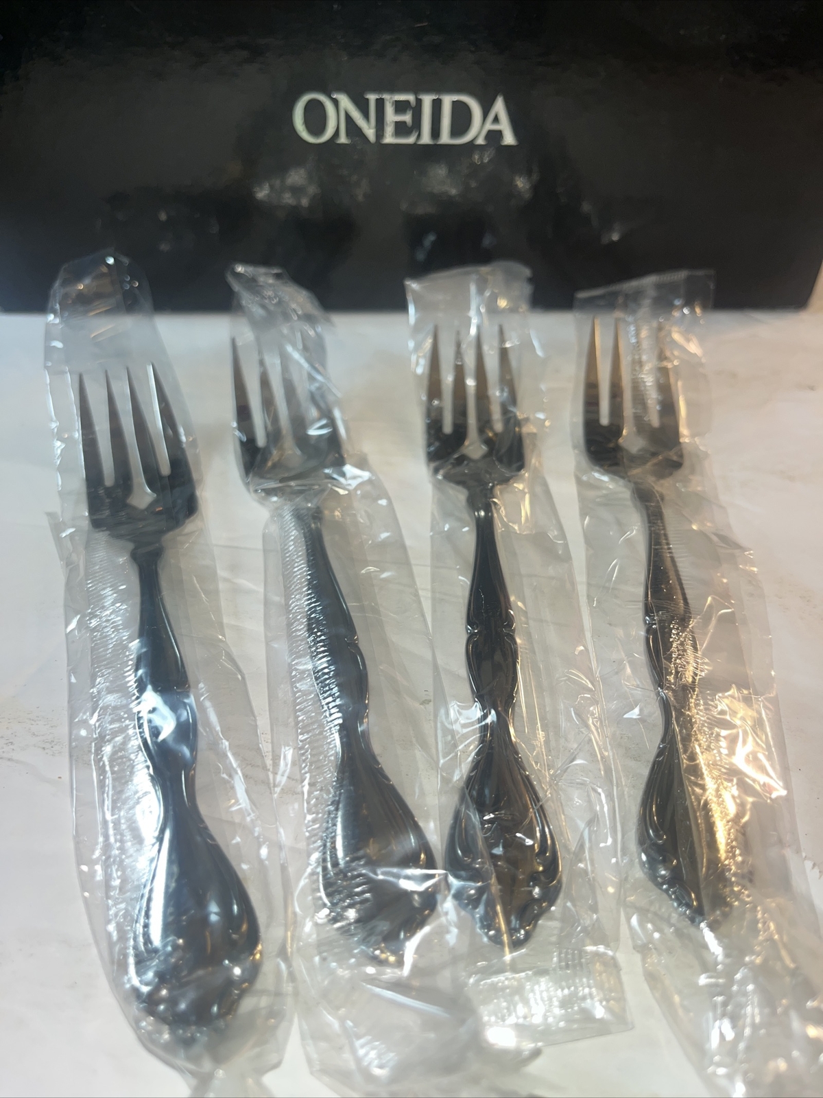 4 Oneida Community CANTATA Stainless Salad Dessert Forks Flatware ...