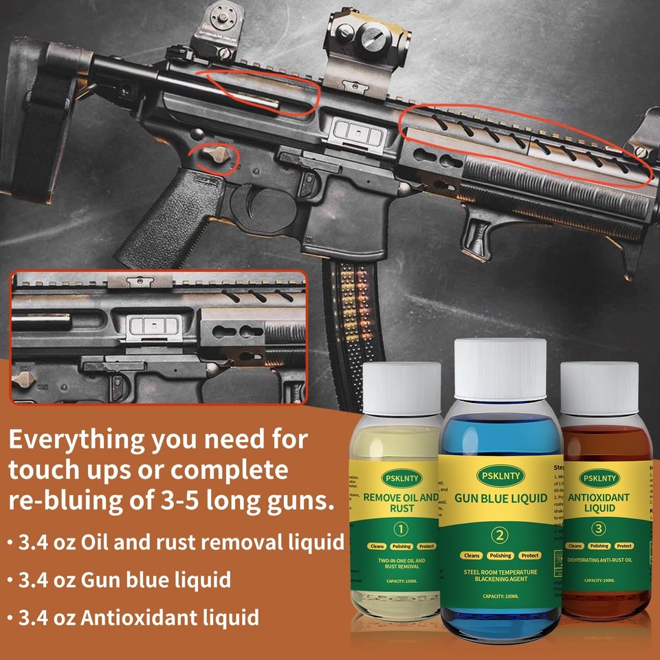 Gun Bluing Kits Liquid Gun Blue Finishing Rust Removal Lubrication All ...