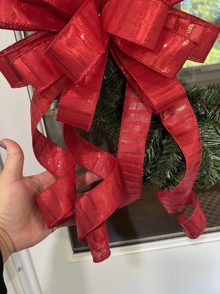 Handmade Large Sparkly Metallic Red Bow for Christmas or Valentines 10 ...