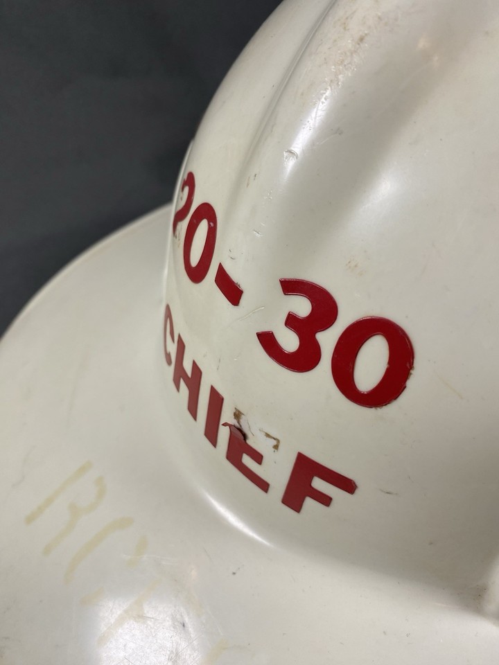Vintage MSA Fire Chief firefighter Helmet Hard Hat RCFD W/ Plectron ...