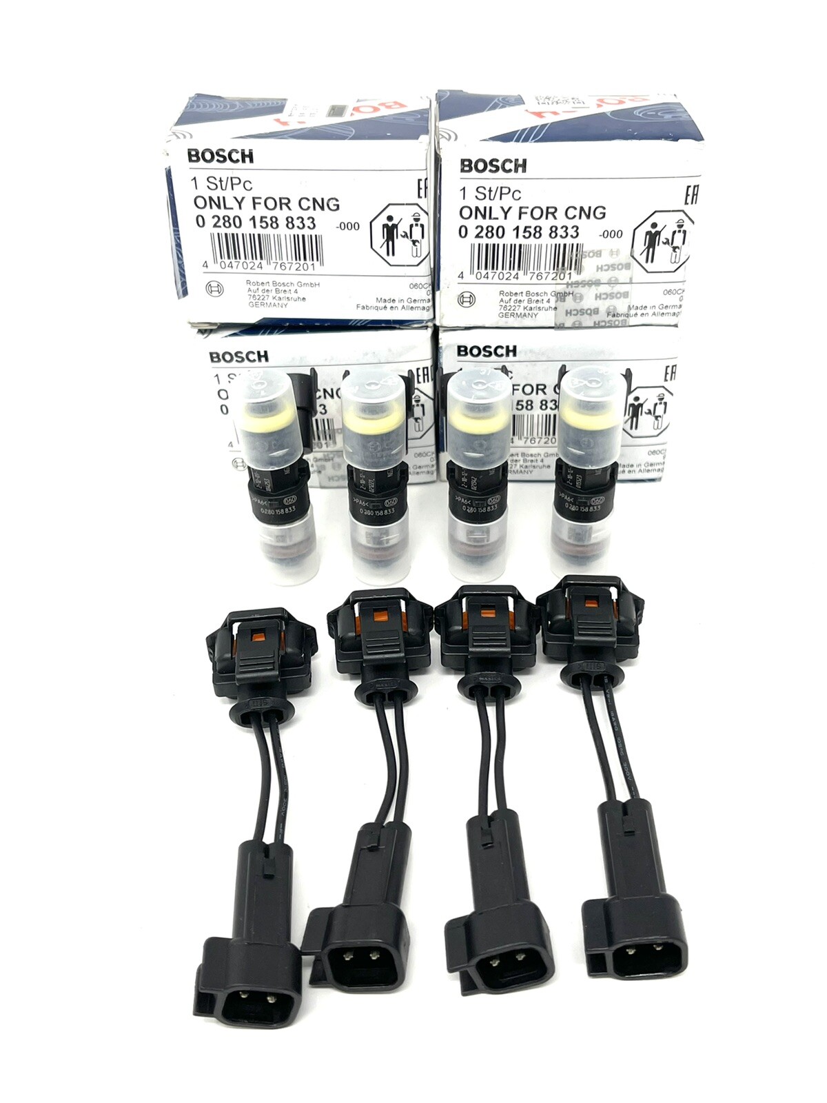 2200cc High Impedance OEM Bosch 0280158833 Fuel Injectors 210LB Qty [4 ...