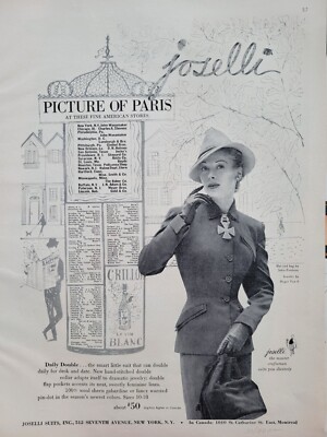 1950 Women's Joselli Daily double suit John Frederic hat vintage ...