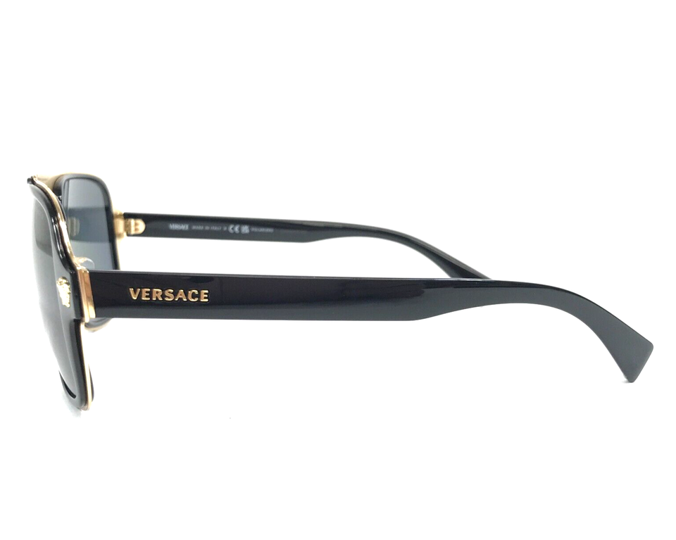 Versace Sunglasses MOD.2199 1002/81 Black Aviator Frames w/ Dark Grey ...