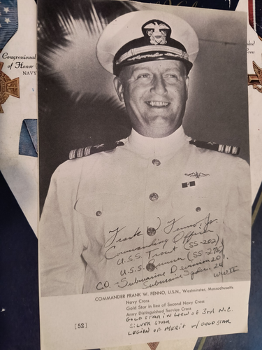 R/Adm. FRANK WESLEY FENNO WWII C.O. USS Trout & USS Runner Signed BOOK ...