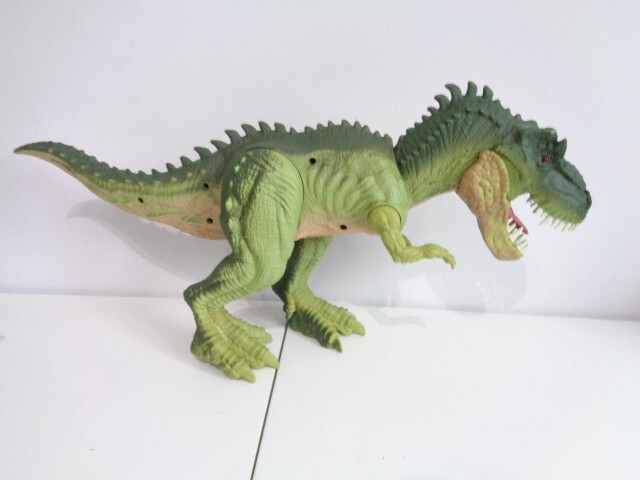 Pair of Large Dinosaur Toy Action Figures + Sound Green TRex + Blue ...