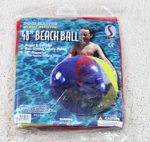Vintage 48" POOLMASTER Inflatable BEACH BALL Clear Glossy Vinyl S-LINE 2000 | eBay
