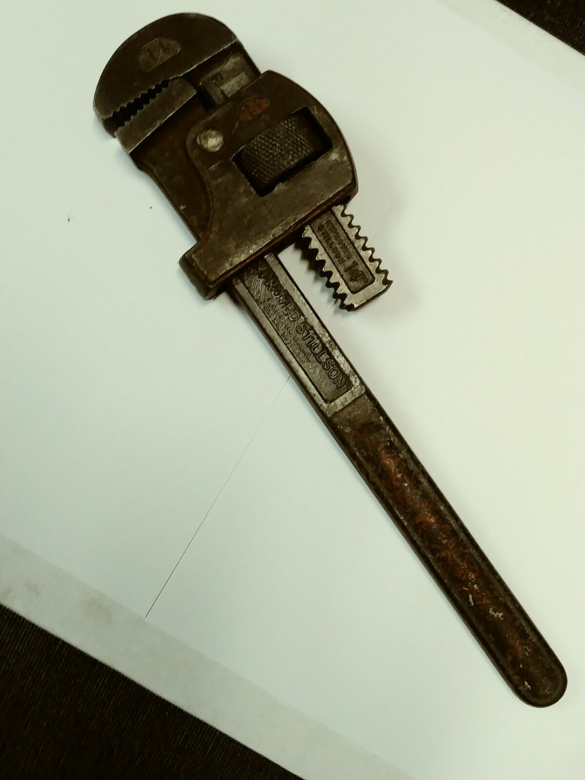 Vintage Original IMPROVED STILLSON 14 Inch Pipe Wrench Made In USA, pre ...