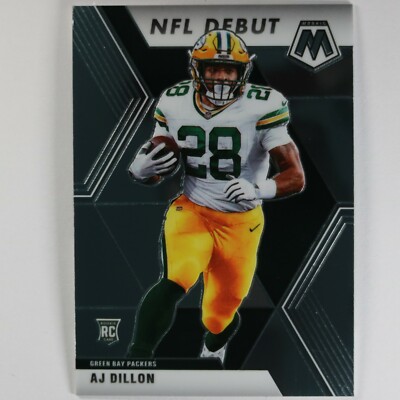 🔥 AJ Dillon GB Packers 🔥 - 2020 Panini Mosaic NFL Debut Rookie Card RC ...