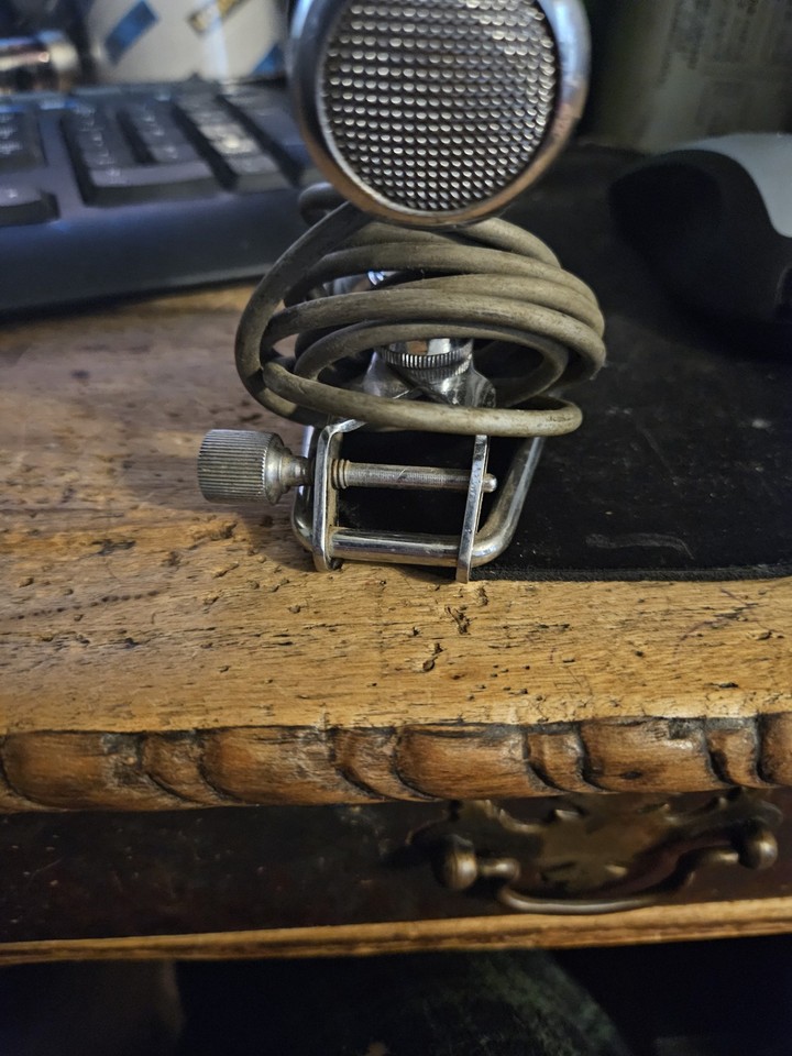 VINTAGE USED 1950'S ELECTRO-VOICE 924 CRYSTAL BULLET MIC W/ STAND HARP ...