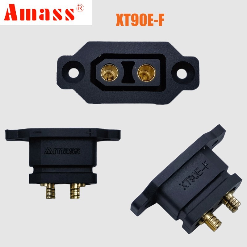 50pcs AMASS Black XT90E-F Female XT90 Plug Mount Connector for FPV ...