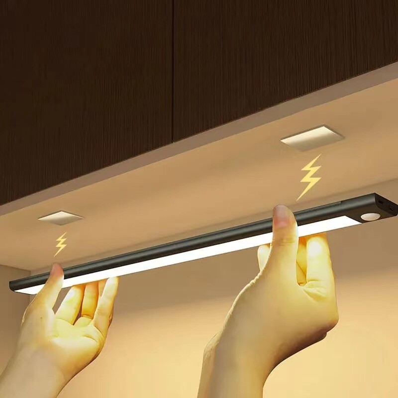 LED Motion Sensor Under Cabinet Closet Light USB Rechargeable Kitchen ...