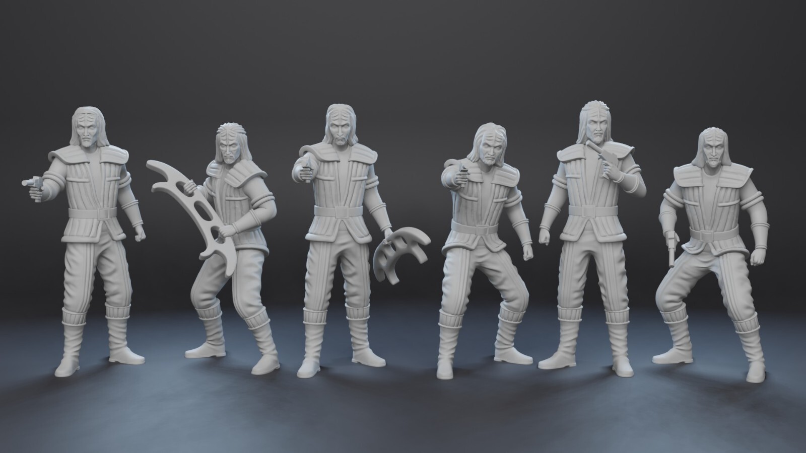 Star Trek Federation Klingon Romulan Cardassian Figure Sets 1:32 3D ...