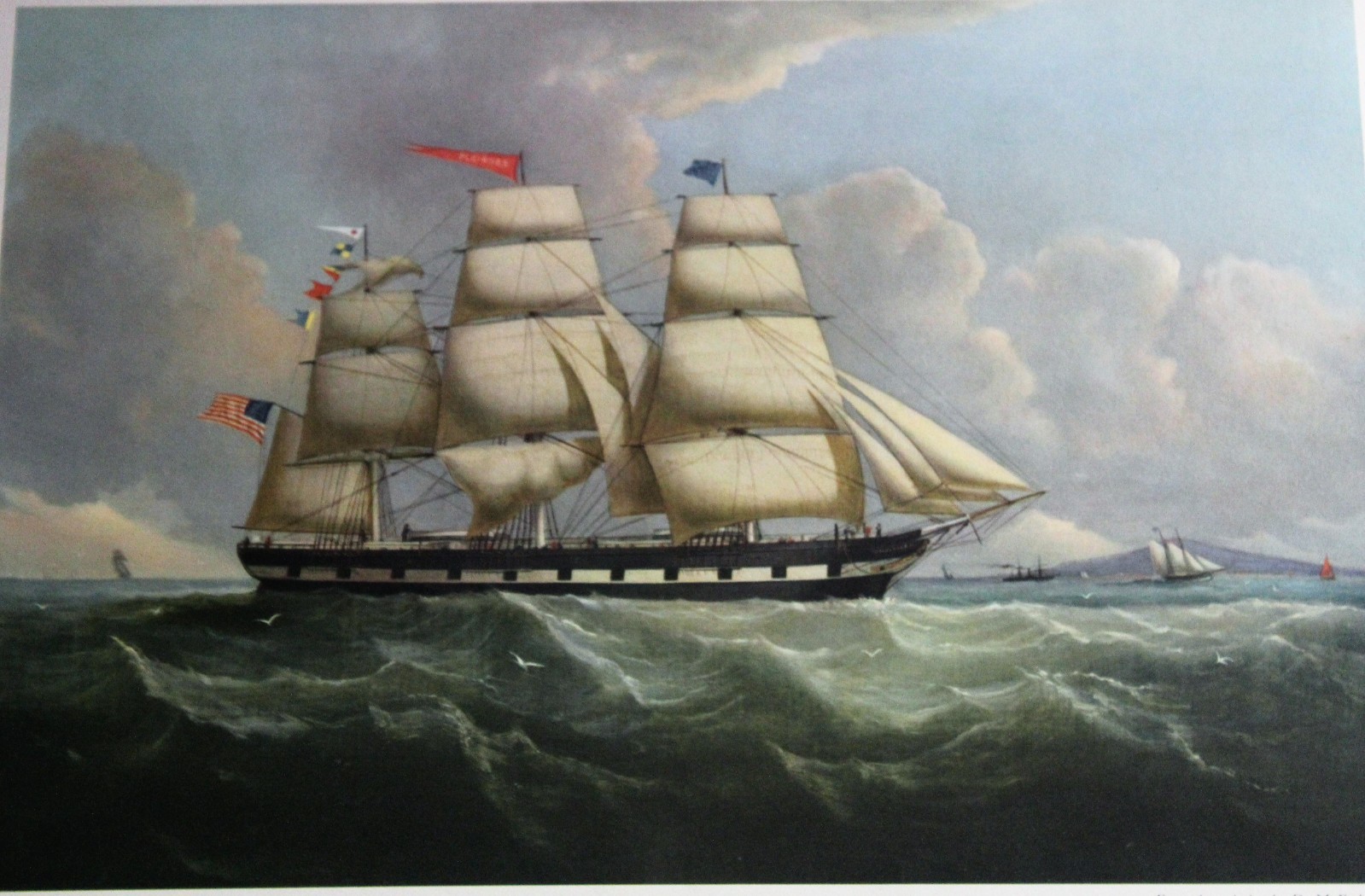 Art Print Sailing Ship Rare Print DUNCAN MCFARLANE Marine PACKET SHIP ...