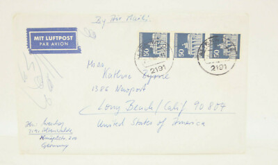 Mit Luftpost Par Avion Envelope 2191 Air Mail Vintage Travel Ephemera ...
