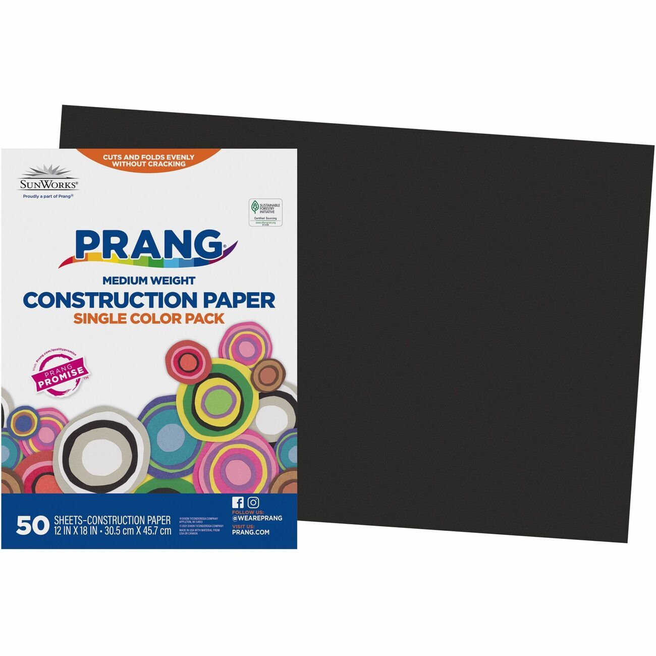 Pacon Sunworks Groundwood Construction Paper - 24" X 36" - Black (6323 ...