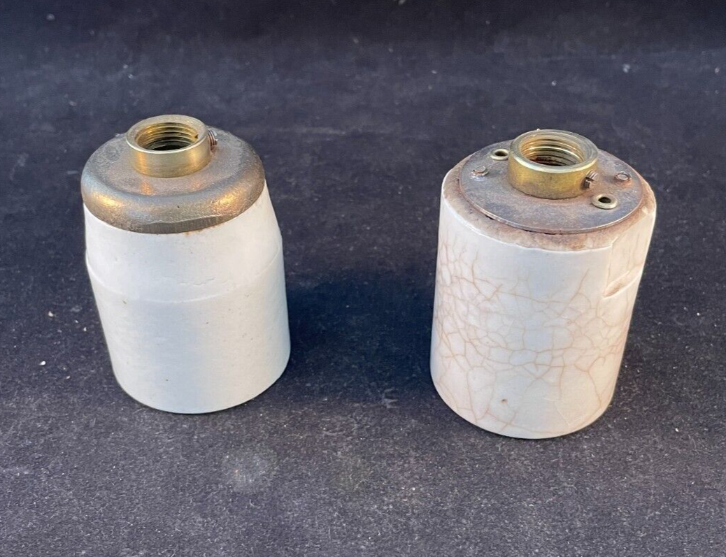 vintage pair of Industrial porcelain Mogal keyless sockets | eBay