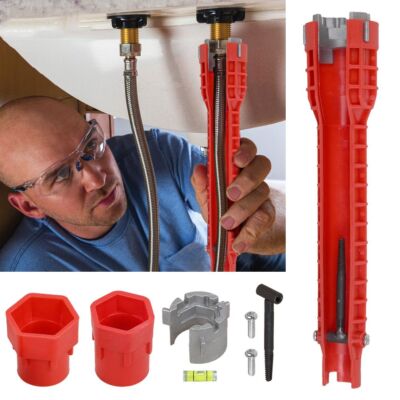 8 in1 Sink Basin Multifunction Faucet Wrench Install Tap Spanner ...