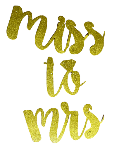 Gold Lettering for Weddings- Miss to Mrs. Hanging Sign - Includes Gold ...