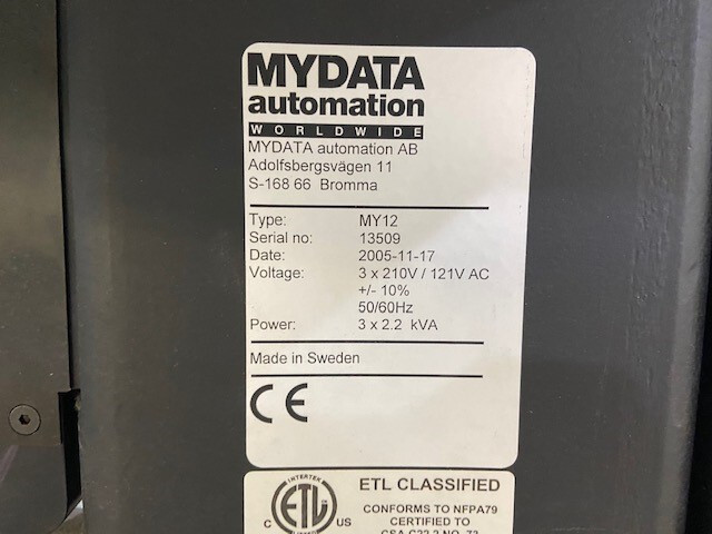 Mydata/Mycronic MY12 Placement Machine-Agils Ready- Midas & Hydra Head ...