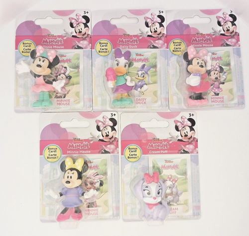 Lot of 5 Disney Jr. Minnie Mouse Daisy Duck Cream Puff 2" Figures Cake ...