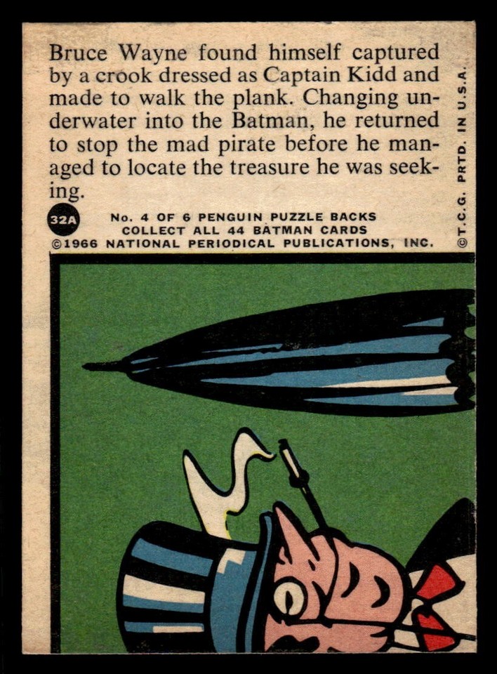 1966 Topps Batman A Series Red Bat #32A Captain Kidd's Caper EX *g1 | eBay