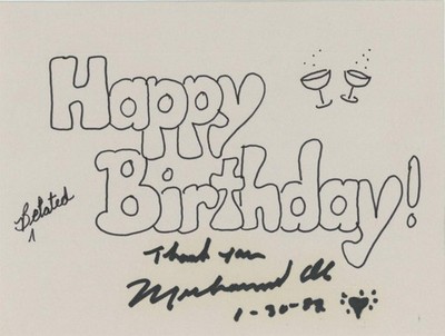 Muhammad Ali-Signed Birthday Card from a Fan | eBay