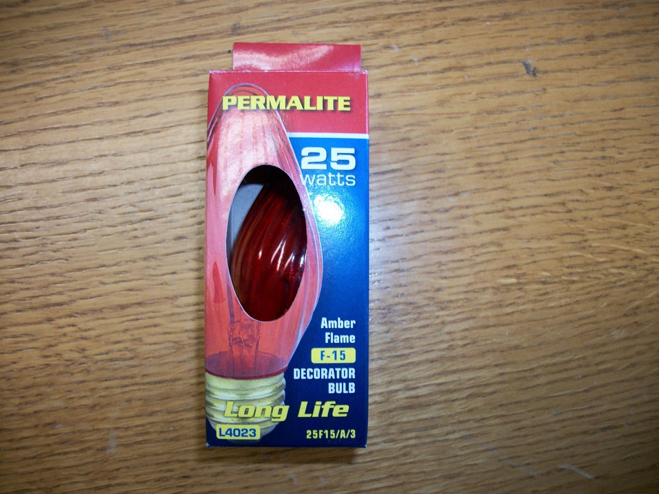 PERMALITE 25WATT/F15/A/3 AMBERFLAME package of 2 BULBS | eBay