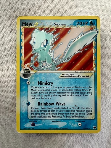 Pokémon TCG Mew (Delta Species) EX Dragon Frontiers 101/101 Holo Shiny ...