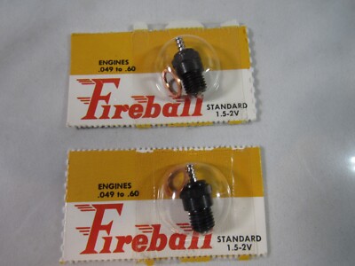 NIP 2 Pcs Fireball R/C Long Glow Plugs #S20 Standard 1.5-2V Engines ...