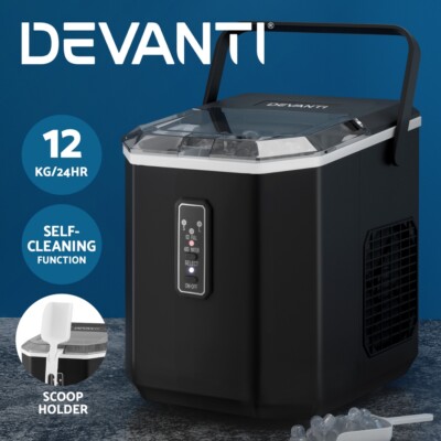 Devanti 12kg Ice Maker Machine Portable Ice Cube Tray Bar Countertop 1 ...