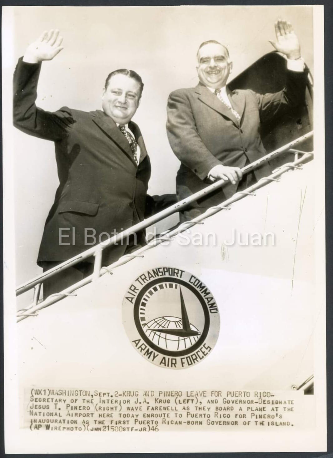 VTG PRESS PHOTO / JESUS T. PINERO / GOVERNOR OF PUERTO RICO 1946 #21 | eBay