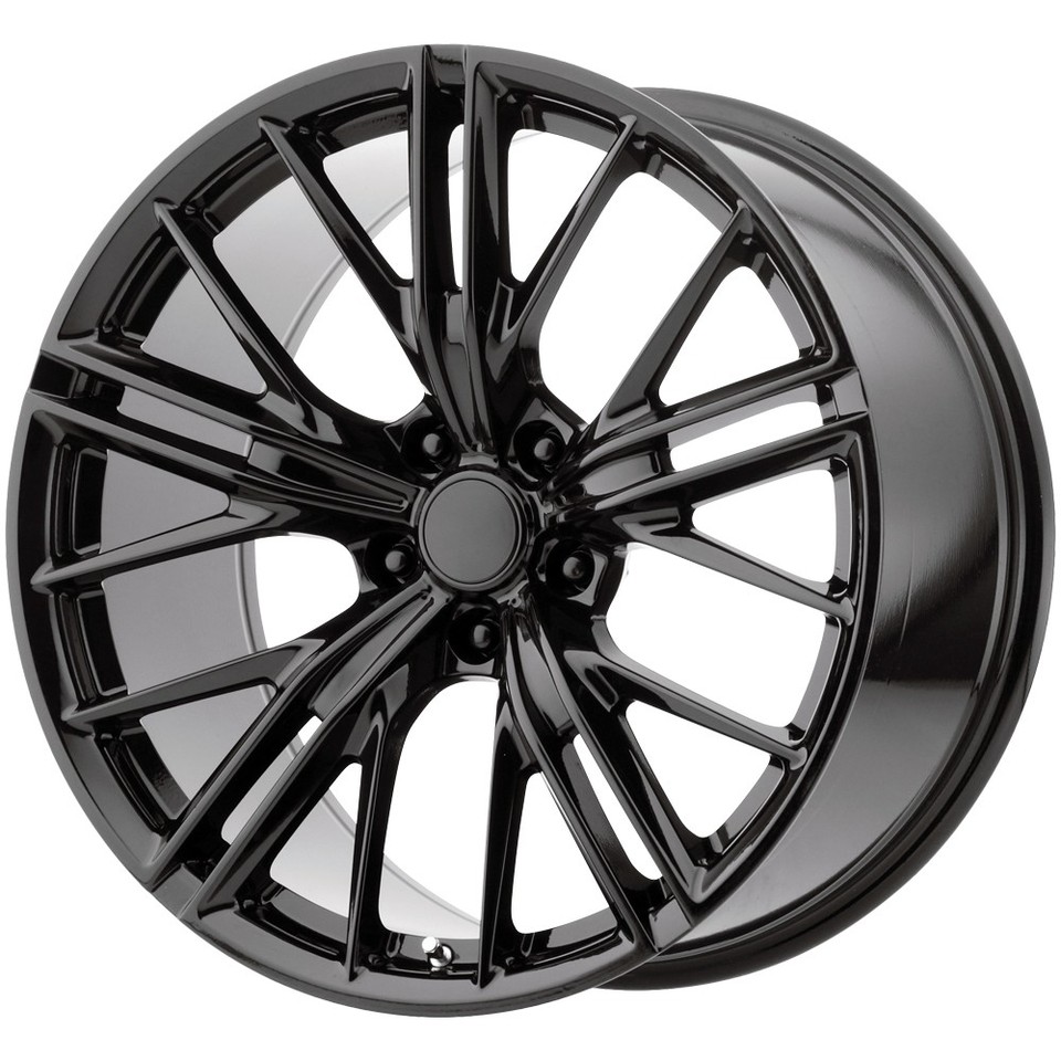 (Set of 4) Staggered-Replica 194GB Camaro ZL1 20" 5x120 Gloss Black ...
