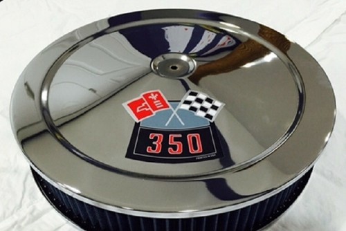 Chevy Replacement Air Cleaner Top, Chrome with 350 Decal Included (Top ...