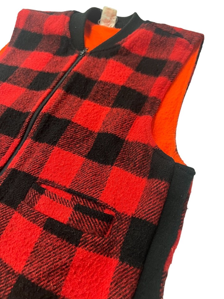 Codet Vest Mens Large Lumberjack Reversible Wool Blend Red Buffalo ...