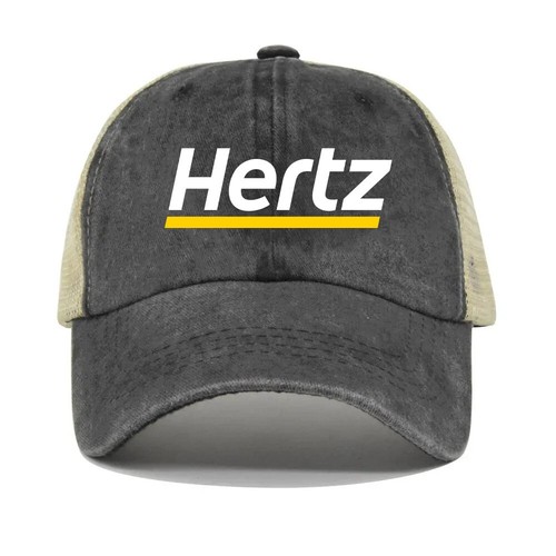 Hertz Car Rental Logo Printed Black Hat Trucker Cap Adjustable | eBay