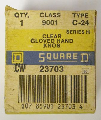 SQUARE D 9001 C24 Clear Gloved Hand Selector Switch Knob 9001 C-24 ...