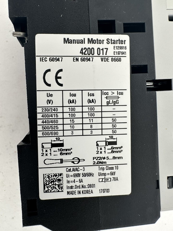 Circuit Breaker Of Protection Engine 100kA 4-6A Mpcb Type Omron J7MN-3P ...