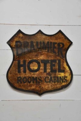 c.1900 Metal Hotel Advertising Sign Rooms Tourist Cabins | eBay