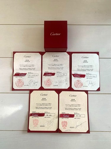 Auth Cartier Certificate of Authenticity Red Folder Booklet Set o f 5 ...