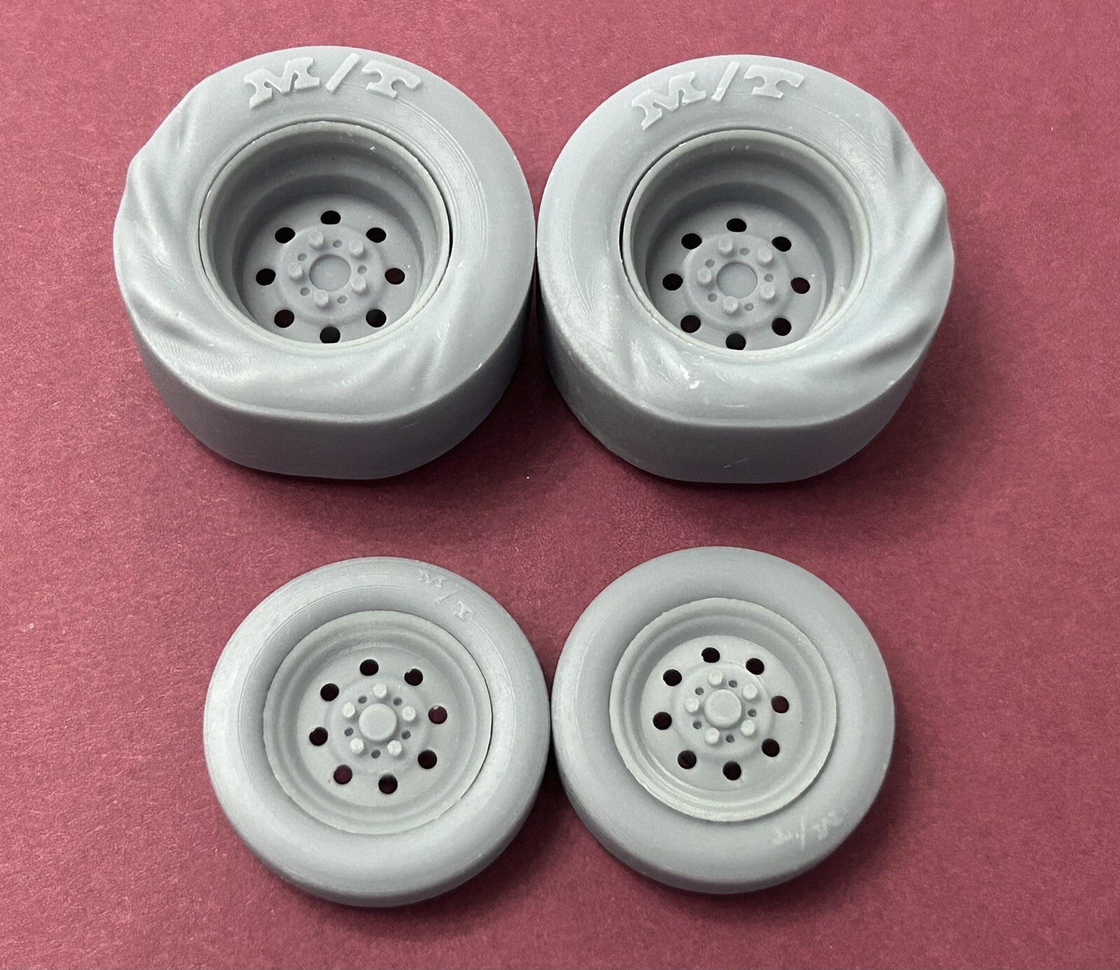 1/24 Scale: 17/15-inch “Weld Draglite” Wheels W/Wrinkled Drag Slicks ...