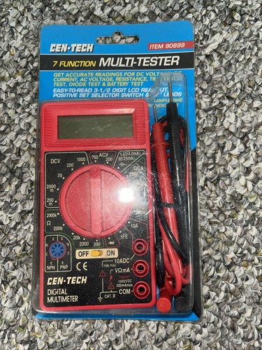 Cen-Tech 7 Function Digital Multimeter 90899 Battery Tester Voltage 10 ...