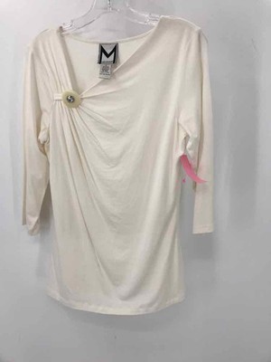Pre-Owned Marc Bouwer White Size Small Long Sleeve Blouse | eBay