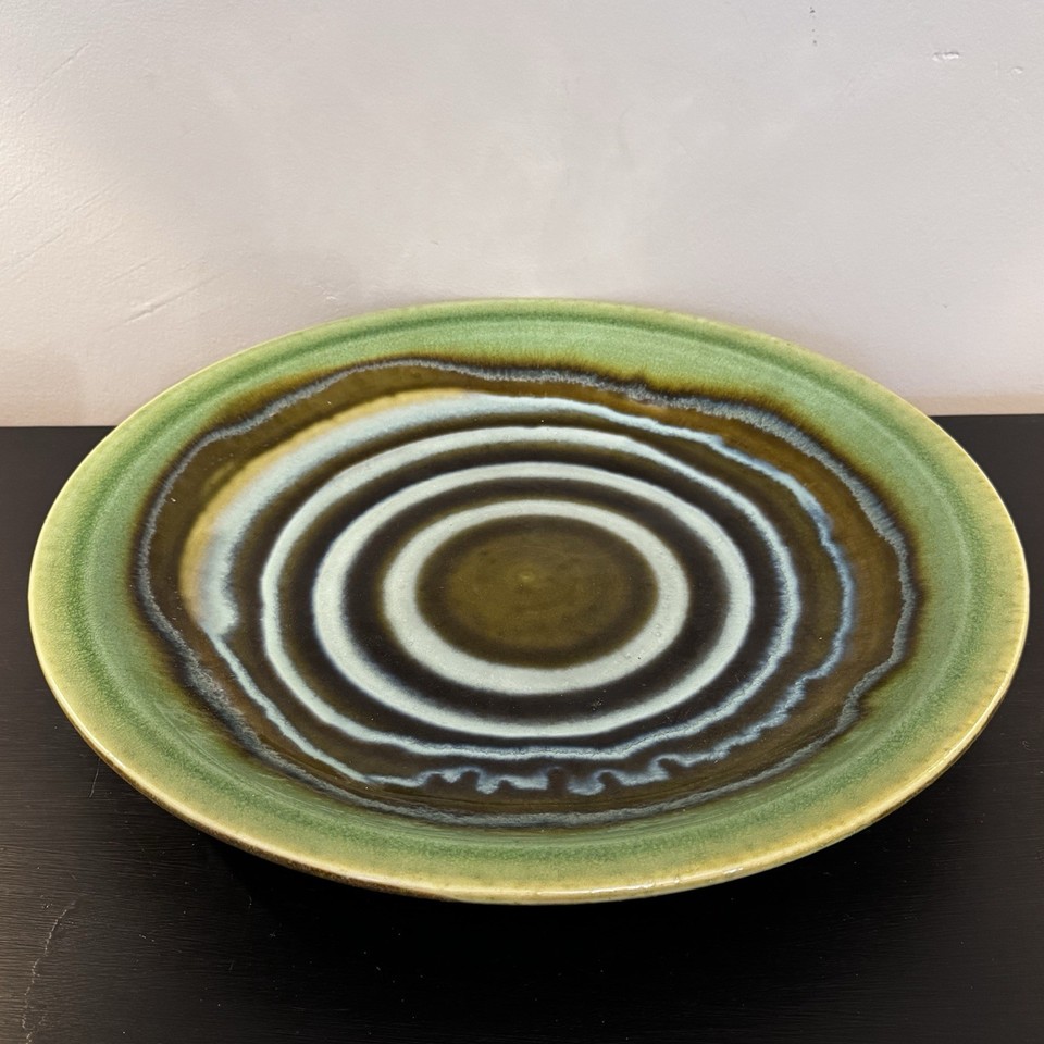 Bill Campbell Style Studio Art Pottery Spiral Drip Glaze Bowl Plate 18 ...