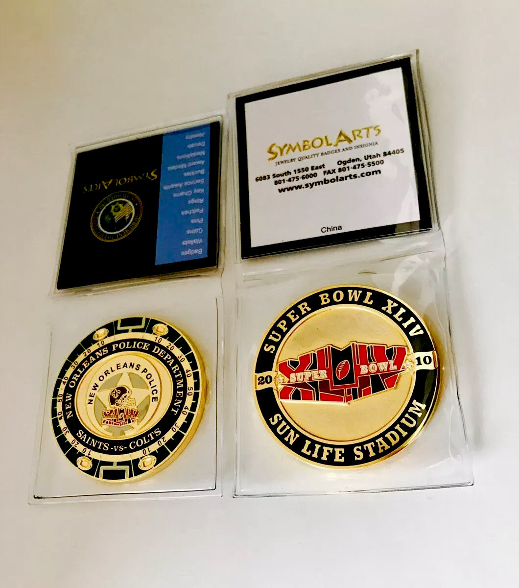 New Orleans Police Saints NFL Super Bowl XLIV 44 Challenge Coin NOPD ...